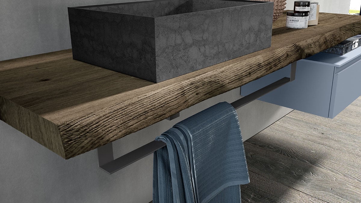Urban Rouch-Cut | Live-edge Bathroom Countertop | Hastings Bath Collection