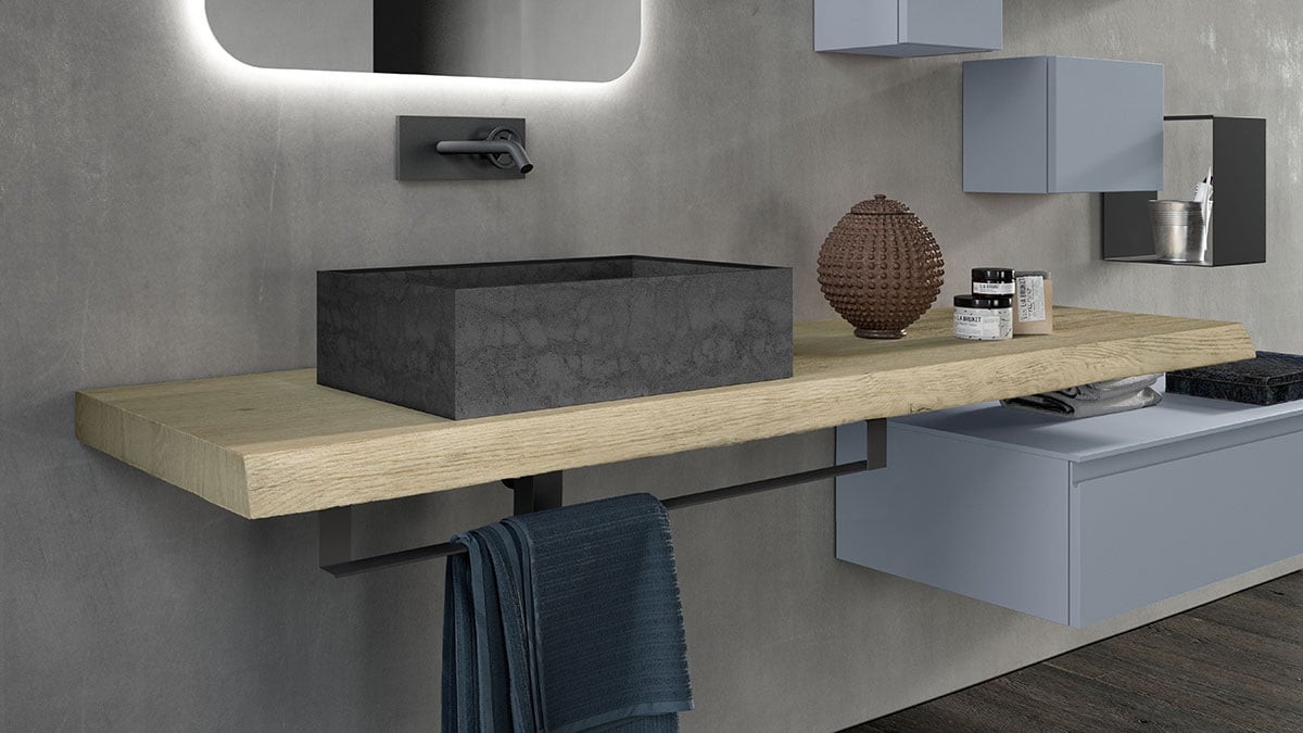 Urban Rouch-Cut | Live-edge Bathroom Countertop | Hastings Bath Collection