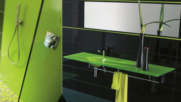 Vetro | Textured Glass Bathroom Countertops | Hastings Bath Collection
