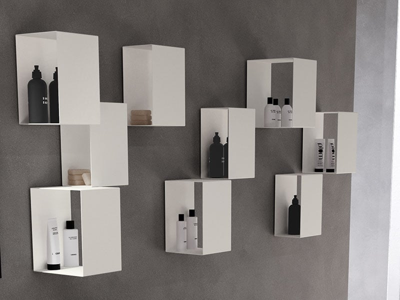 Italian Open Bathroom Wall Storage | Urban Metal Cubes at Hastings Bath
