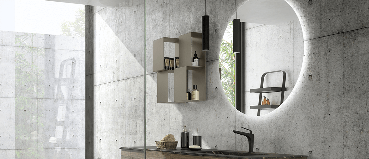 Urban Metal Cubes | Italian Open Wall Storage | Hastings Bath Collection