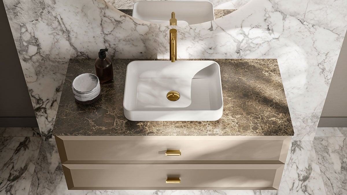 Mako | Luxury Bathroom Vanity with Drawers | Hastings Bath Collection