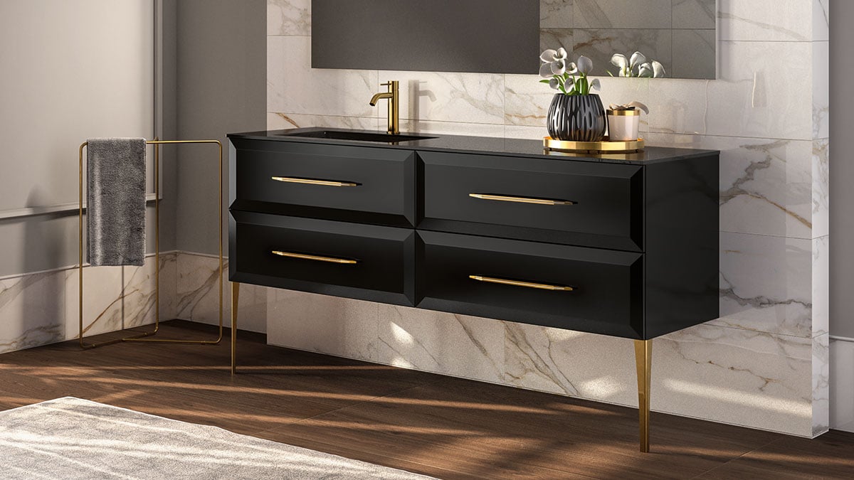 Mako | Luxury Bathroom Vanity with Drawers | Hastings Bath Collection