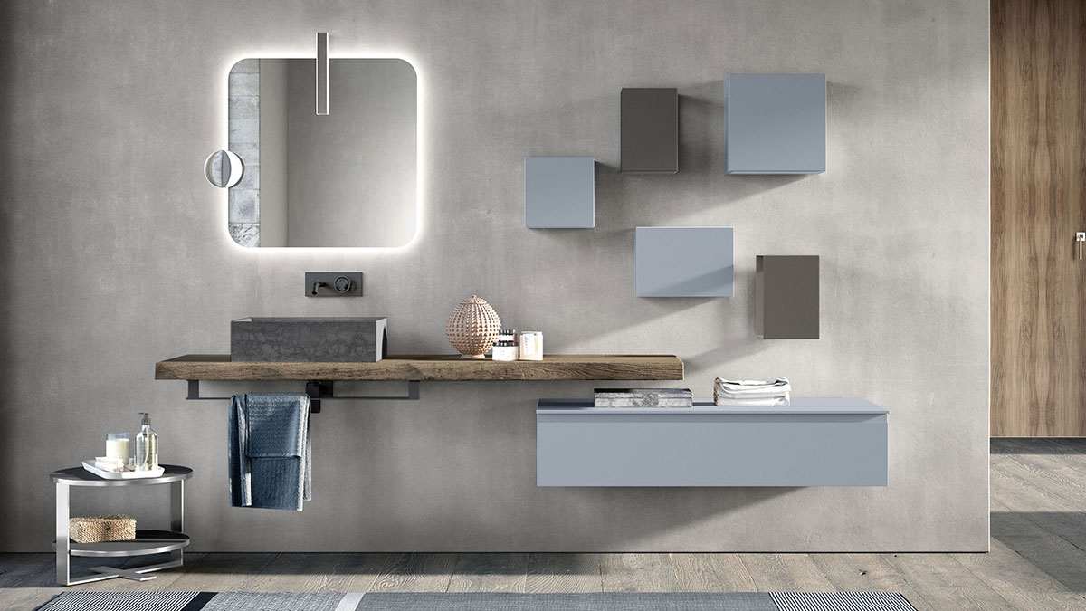 Urban Metal Cubes | Italian Open Wall Storage | Hastings Bath Collection