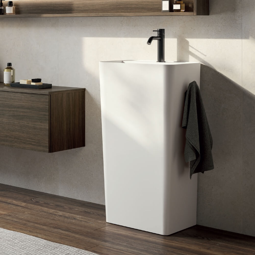 Surf | Matte White High-End Pedestal Sink | Hastings Bath Collection